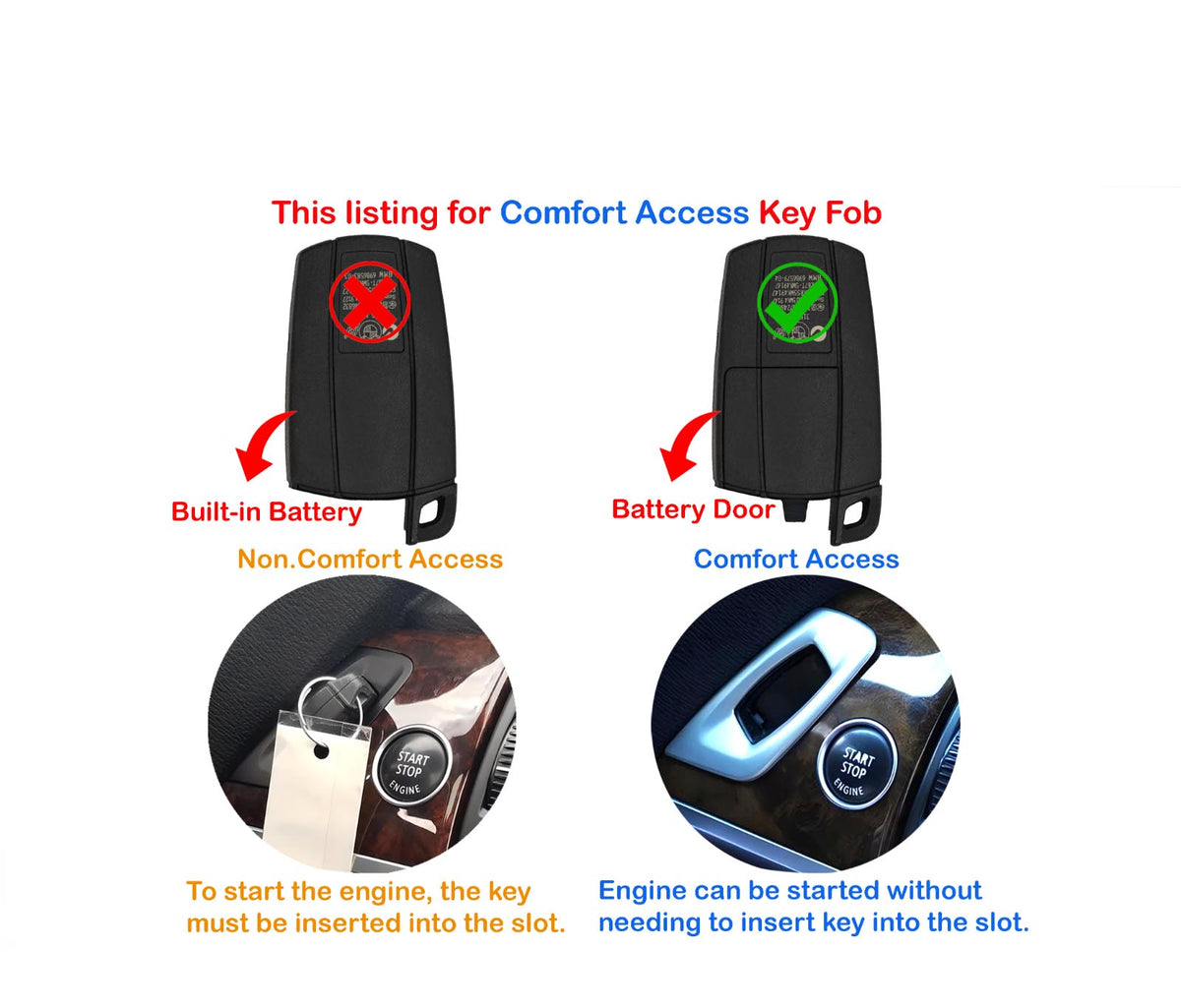 1x New OEM Comfort Access Remote Key Fob & OBD Programmer for 2009 BMW ...